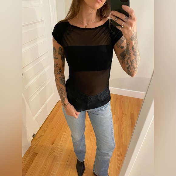 RW&CO. | Tops | Y2k Mesh Short Sleeve Top | Poshmark